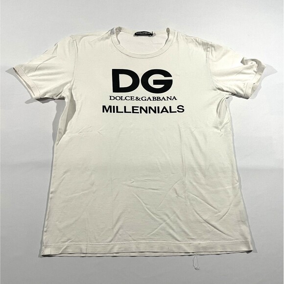 Dolce & Gabbana | Shirts | Dolce Gabbana Millennials Off White Printed ...